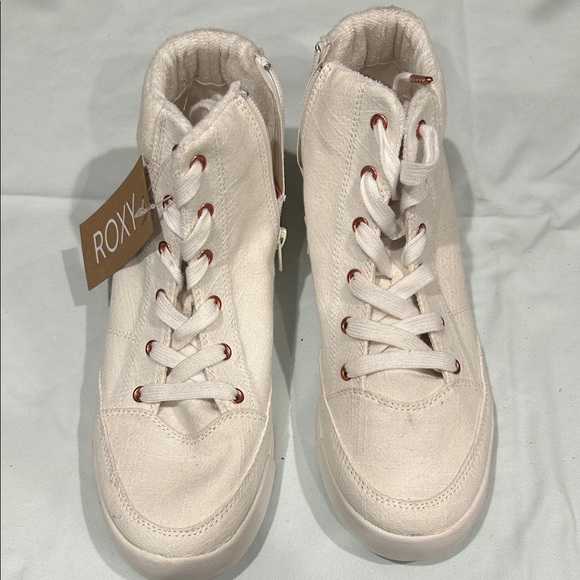 Roxy | Shoes | Roxy Offwhite Hightop Sneakers | Poshmark